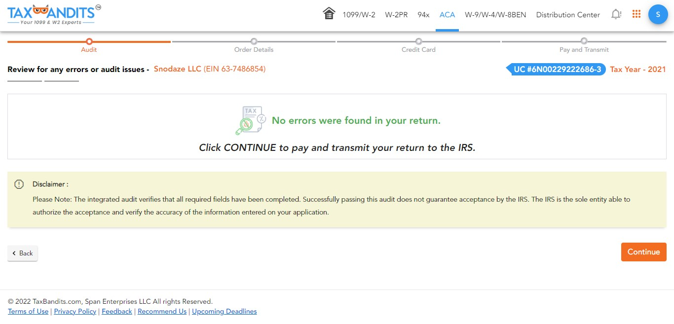 E-file ACA Form 1095-B/C Corrections | 1094 Corrections