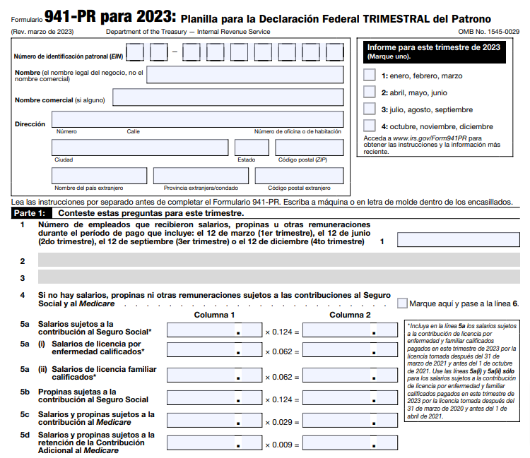 E-file 941-PR @ $4.95/return | 2023 Puerto Rico Form 941 Online