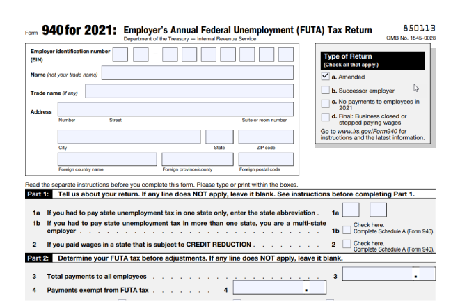 What is Form 940 Amendment | Corrected Form 940 for 2021