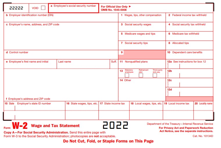 2022 Form W-2 Filing Instructions | Form W-2 Boxes