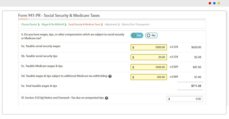 E-file 941-PR @ $4.95/return | 2022 Puerto Rico Form 941 Online