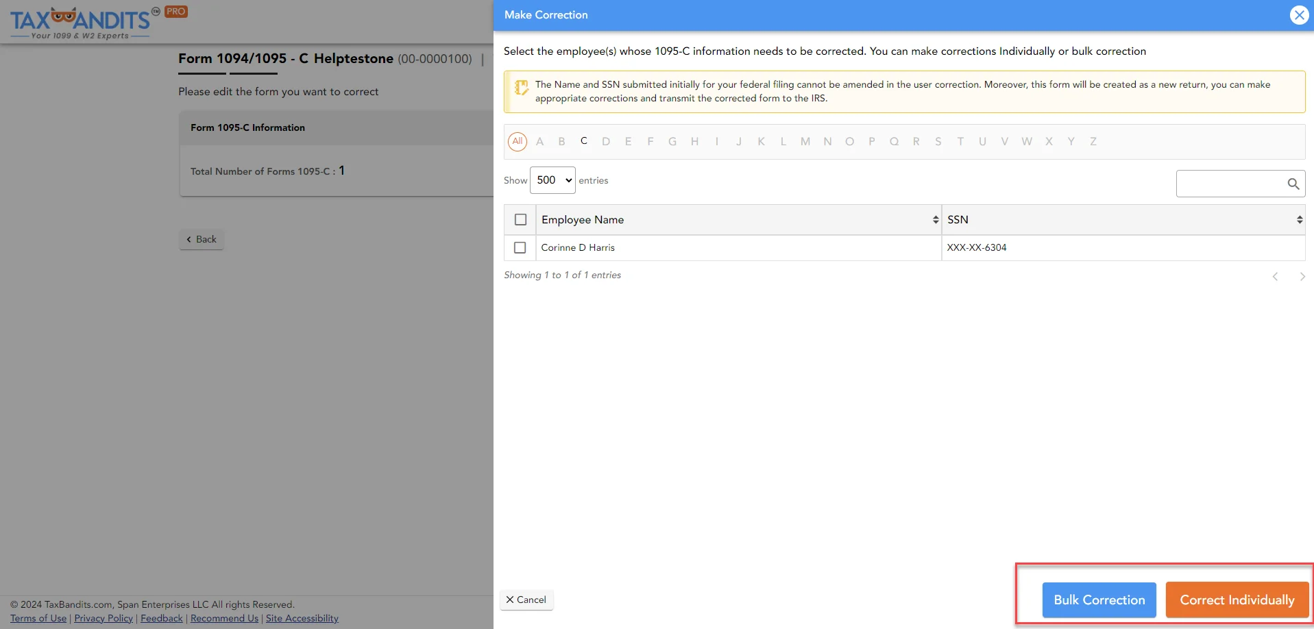 E-file ACA Corrections Form 1095-B/C & 1094 | ACA Corrections Online