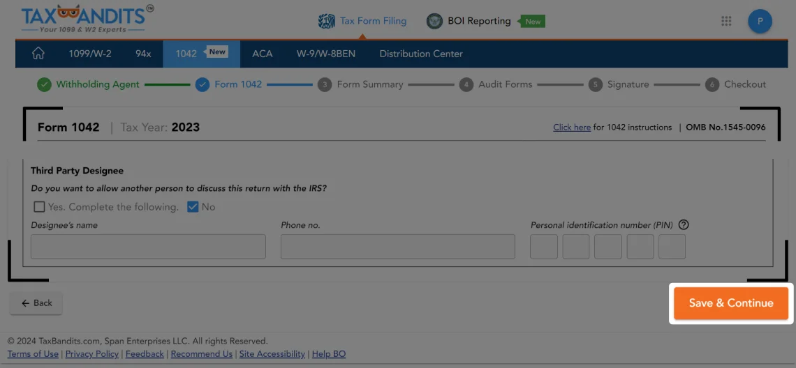 Form 1042 Electronic Filing | File 1042 Online for 2023