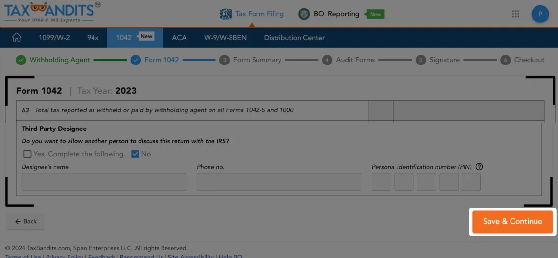 Form 1042 Electronic Filing | File 1042 Online for 2023