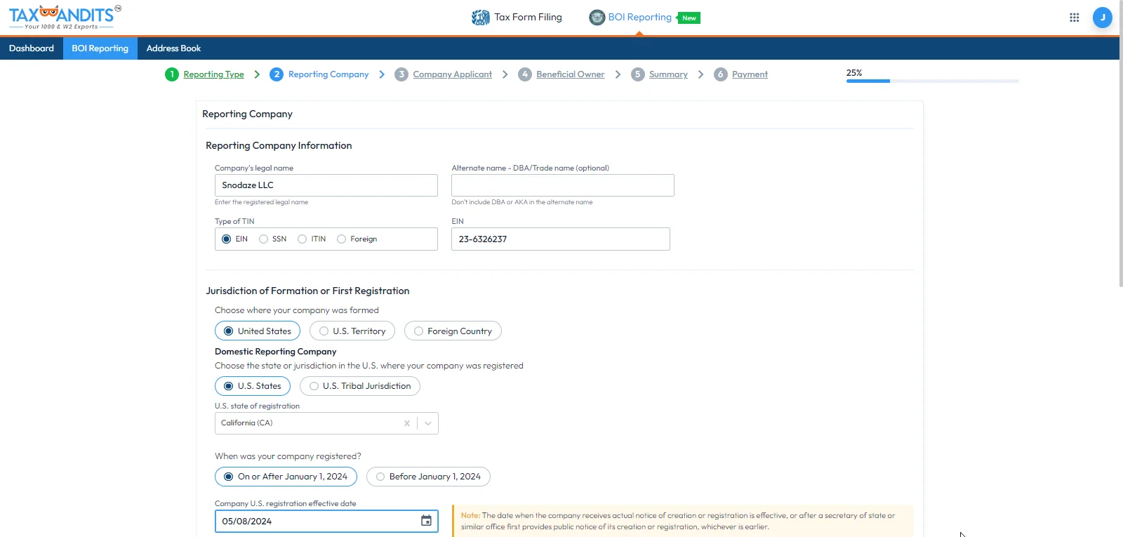 File Beneficial Ownership Information Report (BOIR) Online
