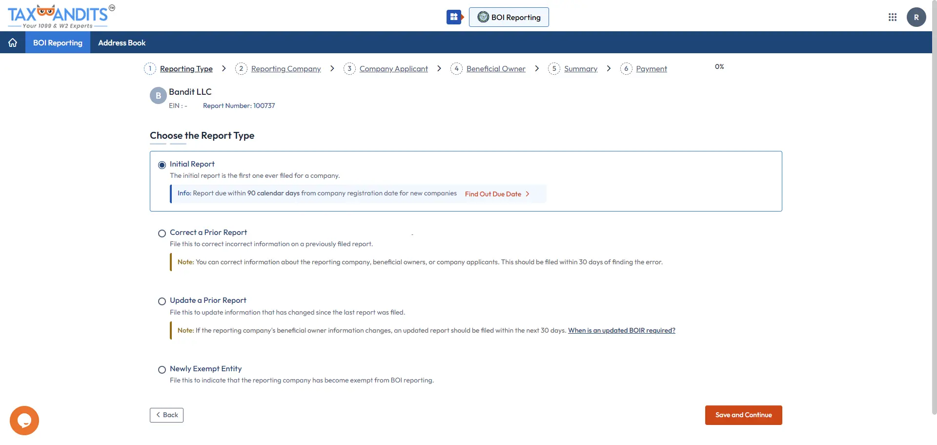 File Beneficial Ownership Information Report (BOIR) Online