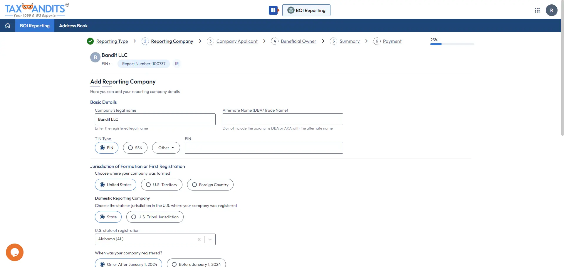 File Beneficial Ownership Information Report (BOIR) Online