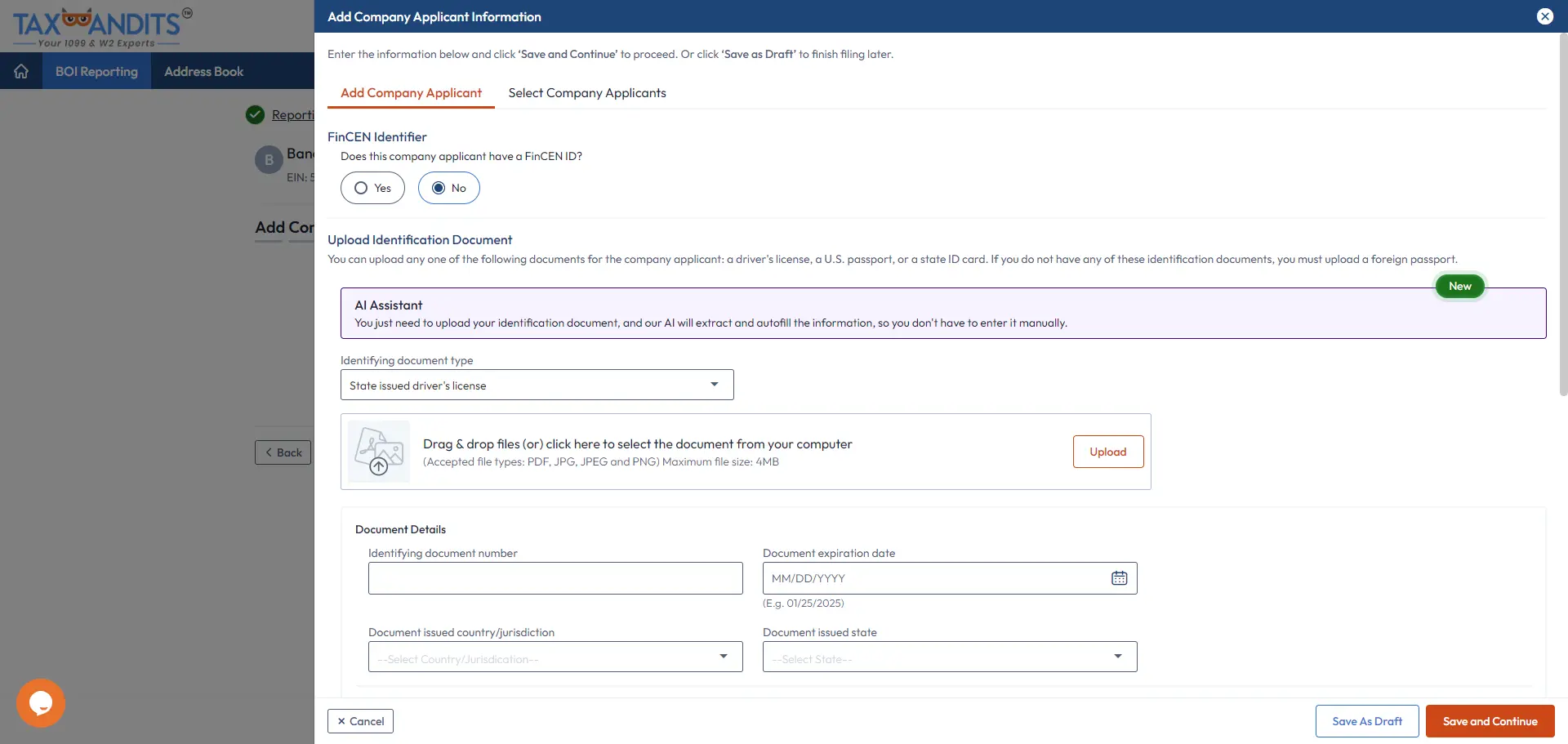 File Beneficial Ownership Information Report (BOIR) Online