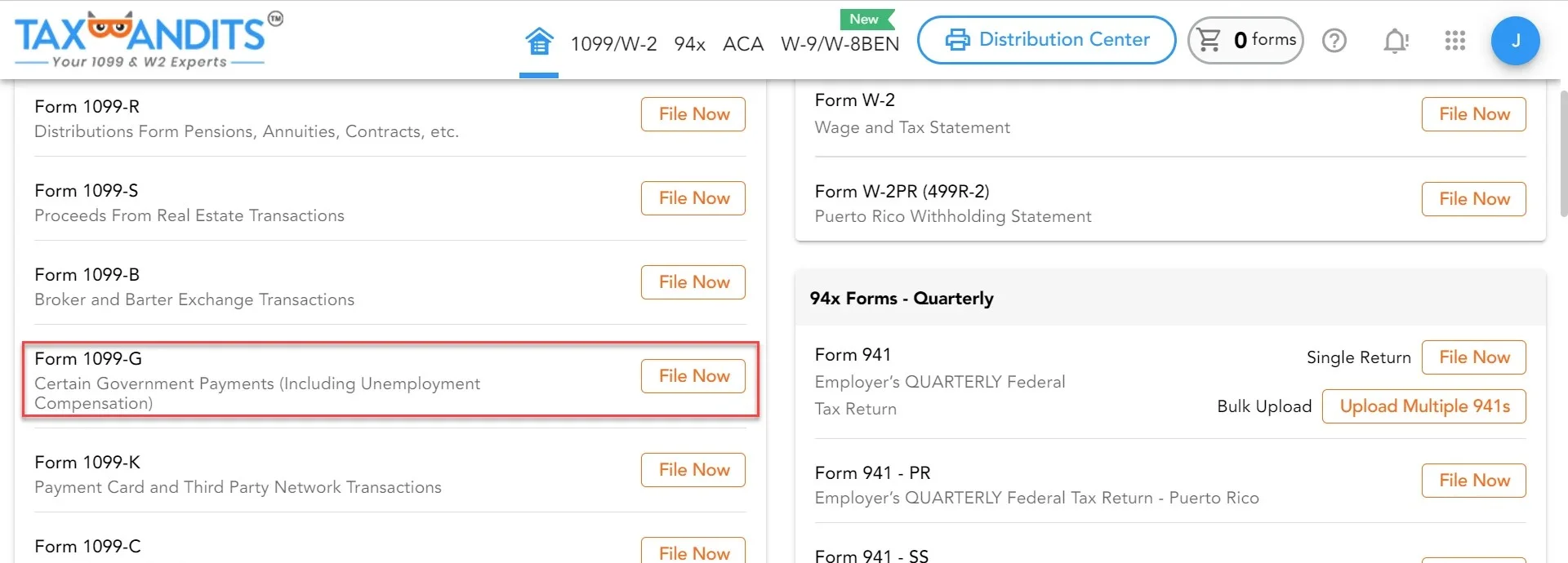 E-File Form 1099 G Online | Certain Government Payments