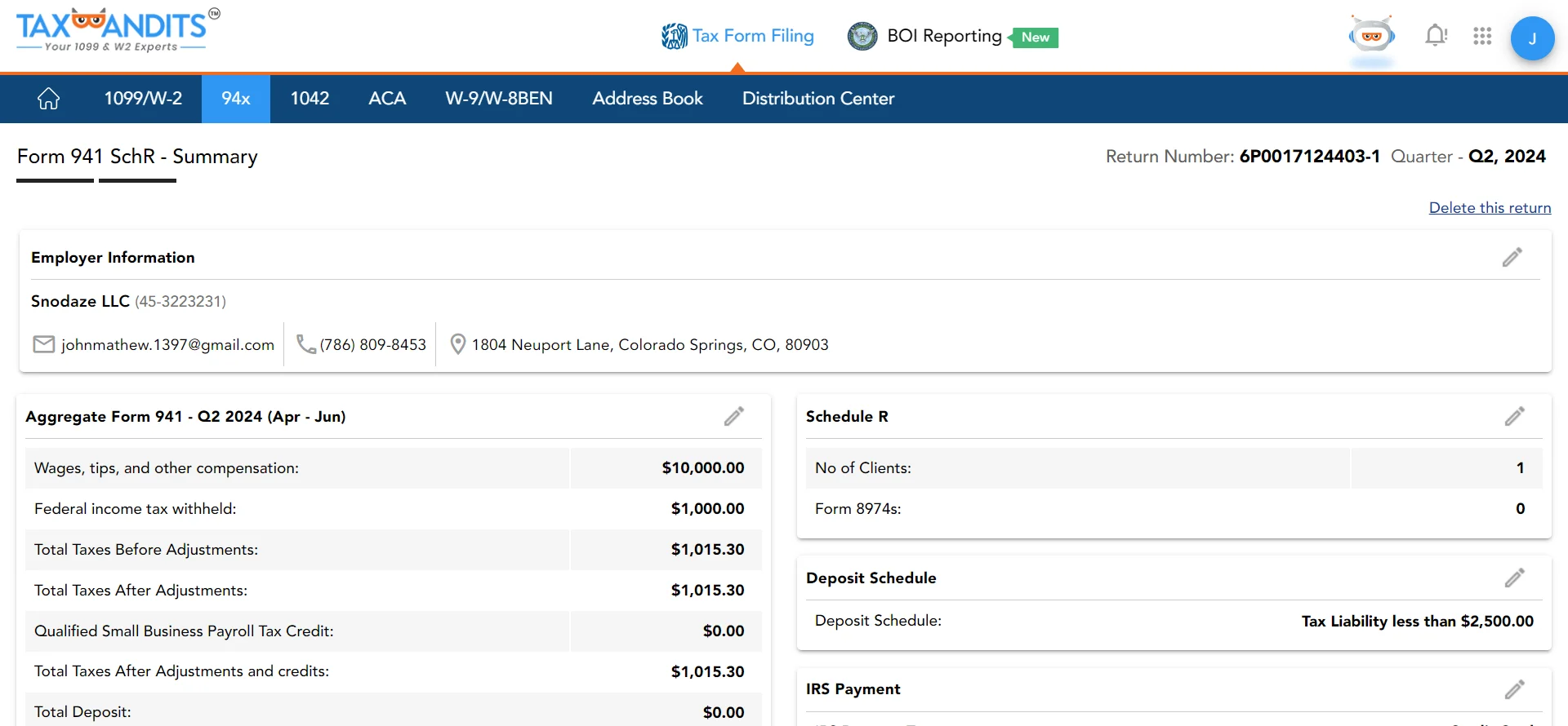 E-File 941 Schedule R | Aggregate Form 941 Schedule-R for 2024 & 2023