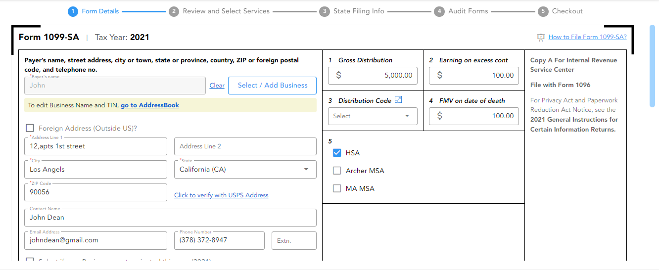 E-File Form 1099-SA for 2022 | File Form 1099 SA Online